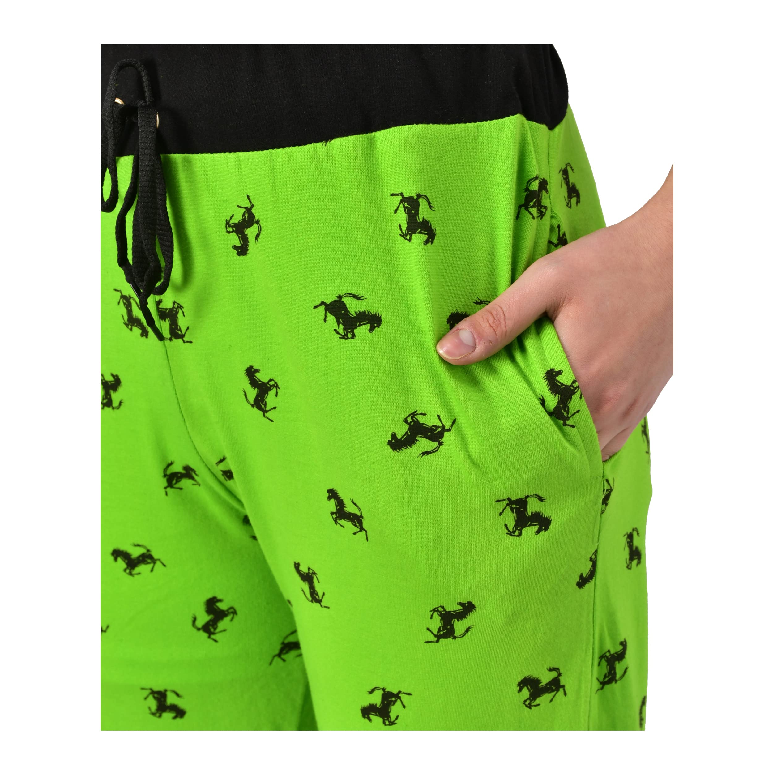 FASHA Women's Printed Sweatpants Breathable Elastic Waist Casual Gym Athletic Track Pants with Side Pockets Neon