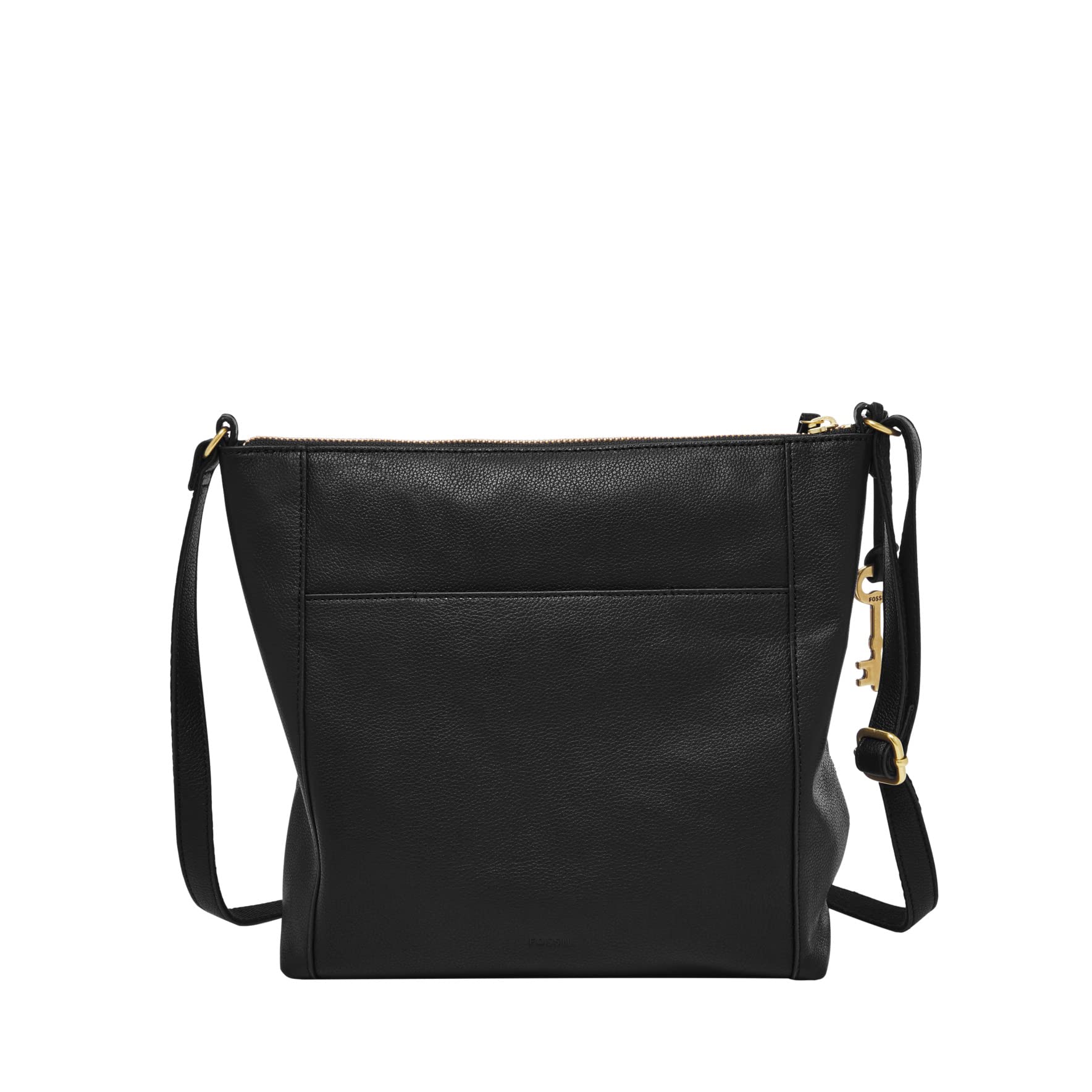 Fossil Women's Tara Leather Crossbody Purse Handbag, Black Women's Tara Leather Zip Around Clutch Wallet, Black