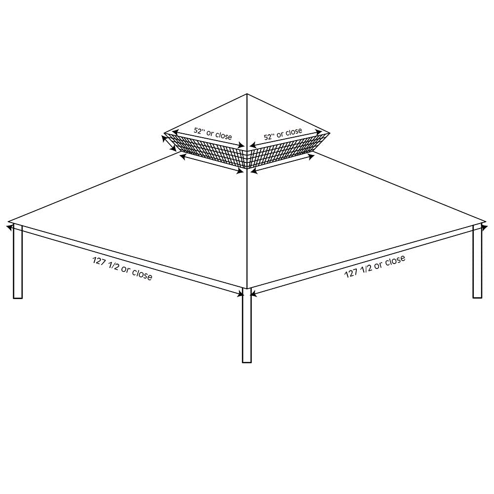 Eurmax USA 10FT x 10FT Double Tiered Gazebo Replacement Canopy Roof Top(Beige)