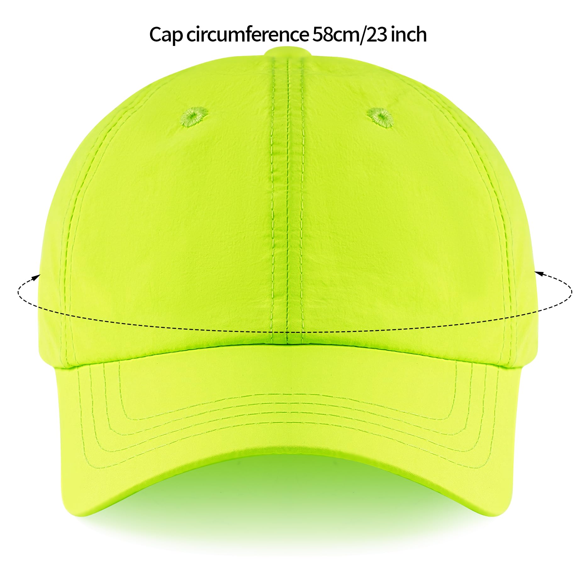 Men Waterproof Baseball Cap Windproof Golf Cap Adjustable Tennis Foldable Hat for Women Outdoor Sports Adjustable Hat. Neon Green