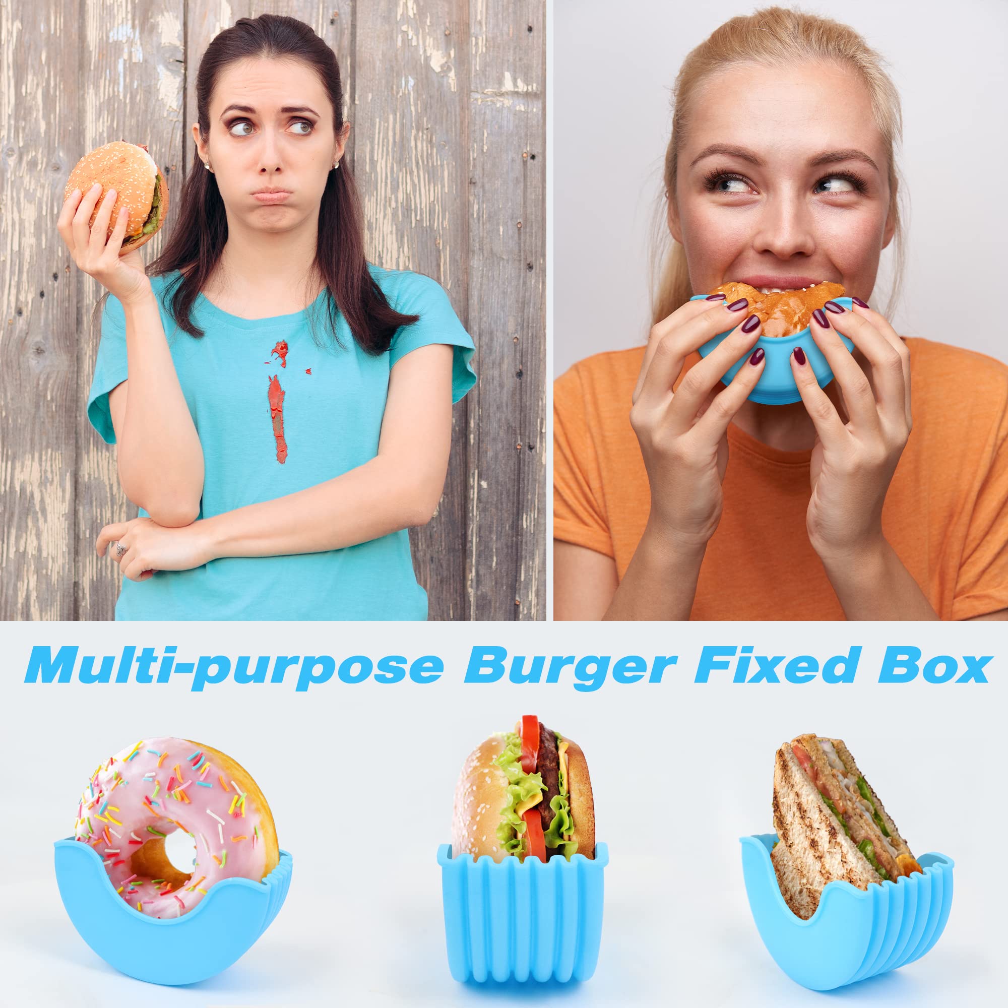 FunisFun Wood Bagel Cutter Slicer for Small and Large Bagels Adjustable Bamboo Bagel Holder with Silicon Hamburger Holder for Bread Slicing
