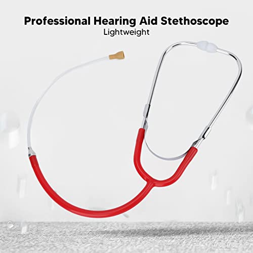 Lightweight binaural Stethoscope for Hearing aids (Red)