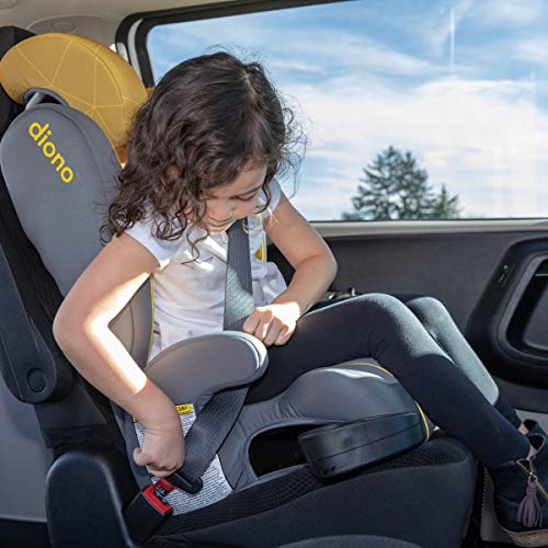 Diono Monterey XT Latch 2 in 1 High Back Booster Car Seat with Expandable Height & Width, Side Impact Protection, 8 Years 1 Booster, Black