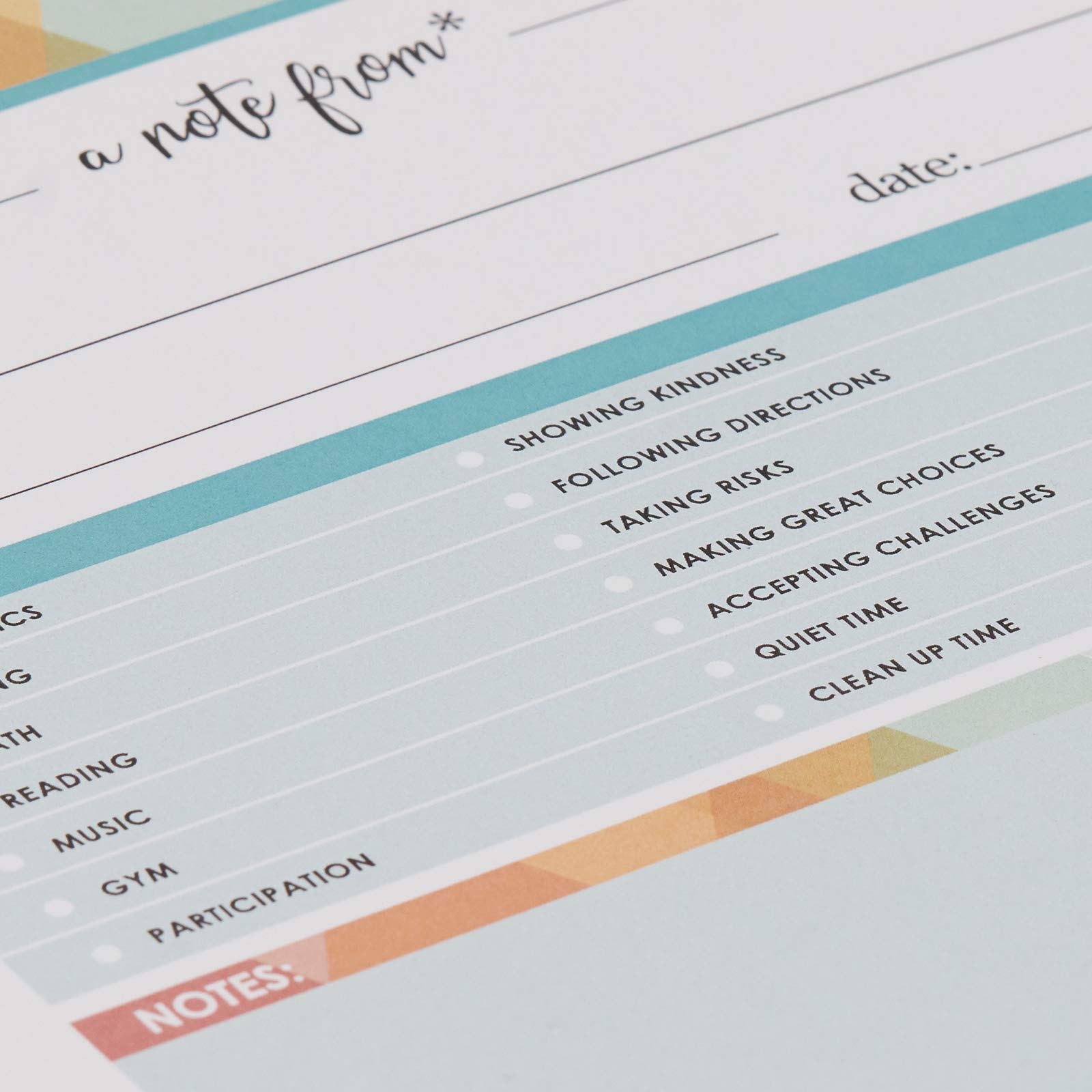 Erin Condren Notepad - A Note from The Teacher. Notepad with 25 Sheets to Help Track Student Performance with Parent Signature. Pre-Printed Messages for Convenience