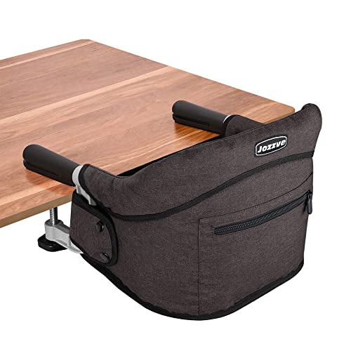 Hook On High Chair, Jozzve Baby High Chair, Portable High Chair for Travel, Foldable Fast Table Chair with Storage Bag, Baby Feeding Seat Clip On High Chair for Home and Travel (Black)