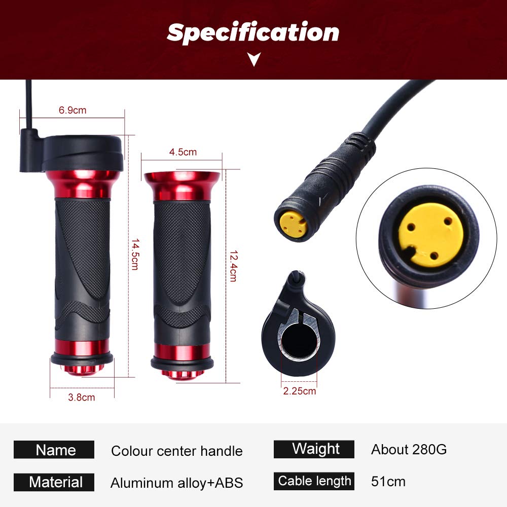Electric Bicycle Twist Throttle Ebike Speed Control Electric Bike Speed Throttle Ebike Twist Throttle (red)