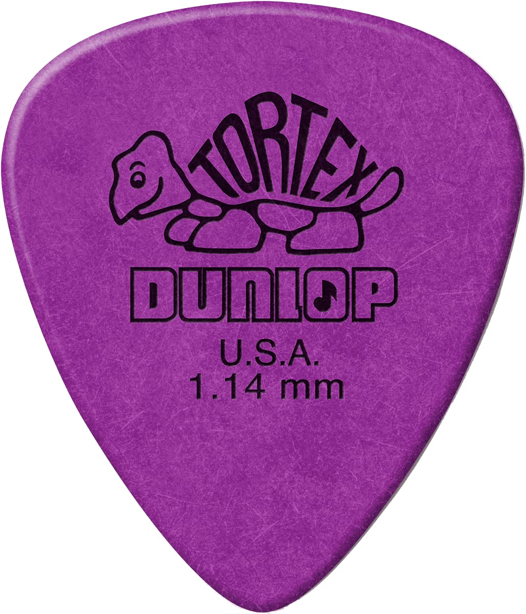 Dunlop Tortex Standard 1.14mm Purple Guitar Pick, 12 Pack