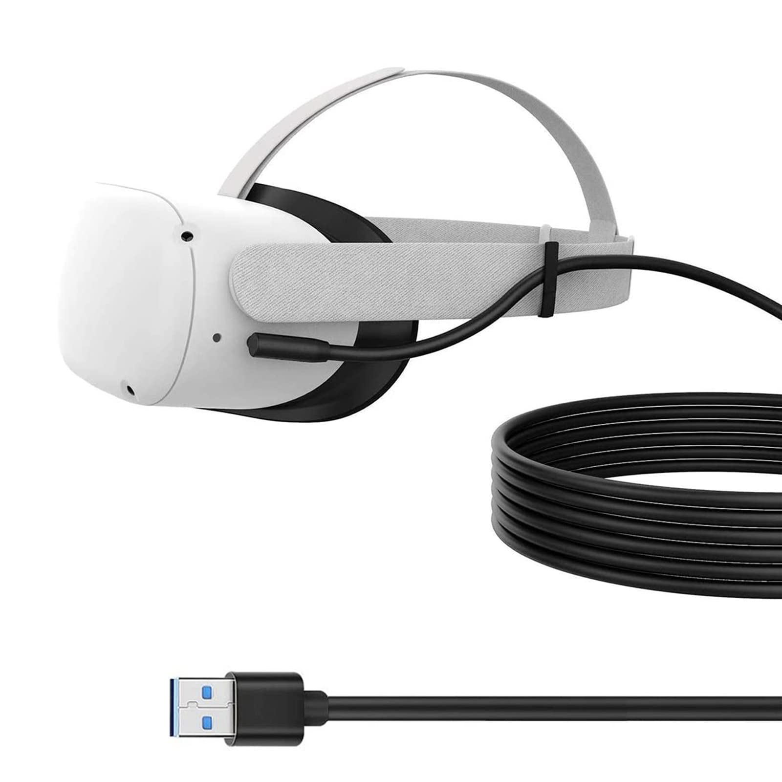 Eagolloar USB A to USB C VR Headset Link Cable for Oculus Quest 2 and Quest,USB 3.2 Gen1 5Gbps High Speed and Fast Charging Virtual Reality Headset Cable for for PC Gaming-3M/10FT