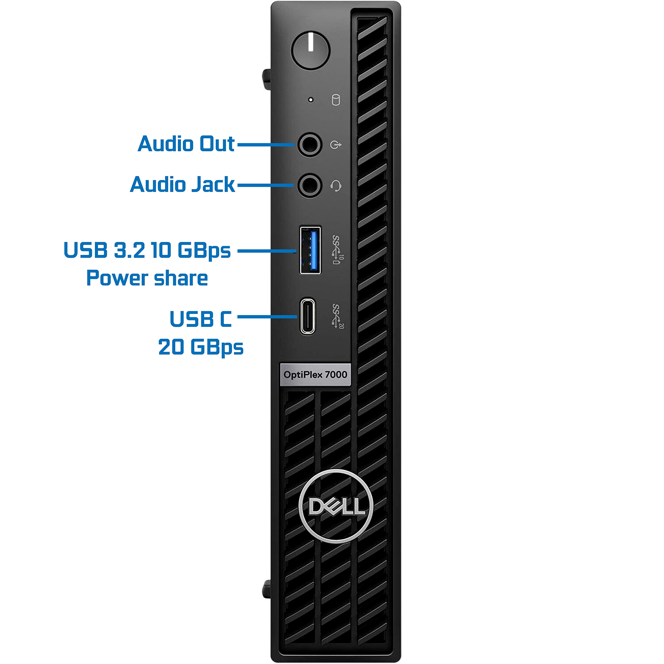 Dell OptiPlex 7000 Micro Desktop Computer, Intel i7-12700T, 64GB RAM, 2TB NVMe SSD, Wi-Fi 6E, Bluetooth, USB C, DisplayPort, HDMI - Windows 11 Pro