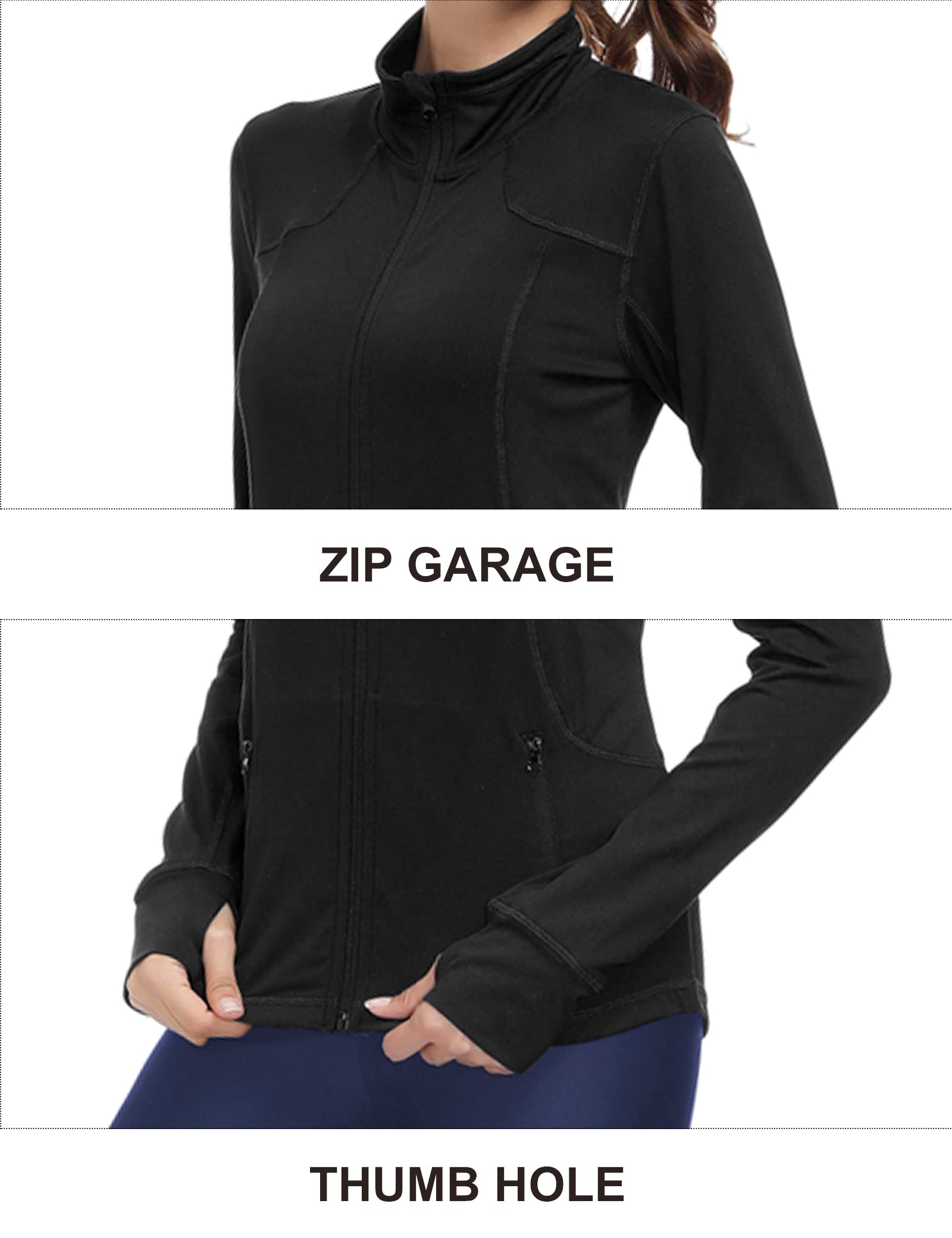 Dolcevida Womens Sports Jackets Zip Up Workout Yoga Jacket with Pockets