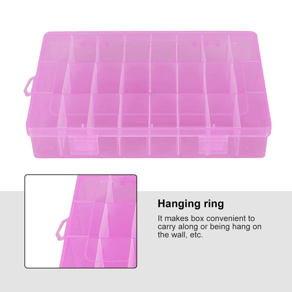 Tackle Box, Organizer Box, Jewelry Box Organizer Storage, 24 Grids Adjustable Box Plastic Detachable Beads Earrings Storage Case Jewelry Divider Container Jewelry Organizer Case()