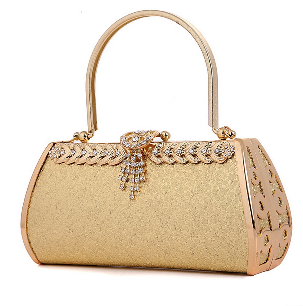 E-TDPAC Ladies Elegant Rhinestone Gold Handbags Wedding/Party Evening Bag Clutch Bags