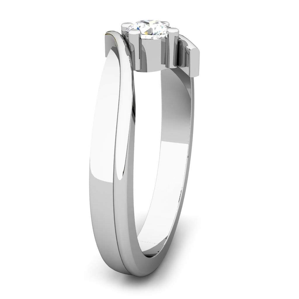 Engagement Ring 1/2 CT Round Cut Solitaire Moissanite Engagement Rings for Women 18k White Gold Free Engraving