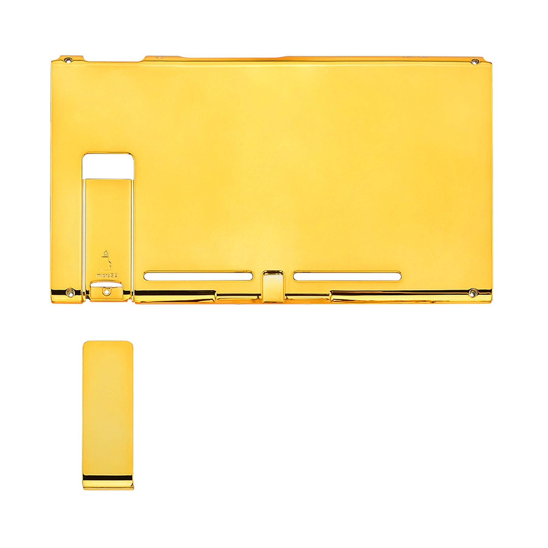 eXtremeRate Back Plate for Nintendo Switch Console, NS Joycon Housing Shell (D-Pad Version) with Full Set Buttons, DIY Replacement Shell for Nintendo Switch - Chrome Gold