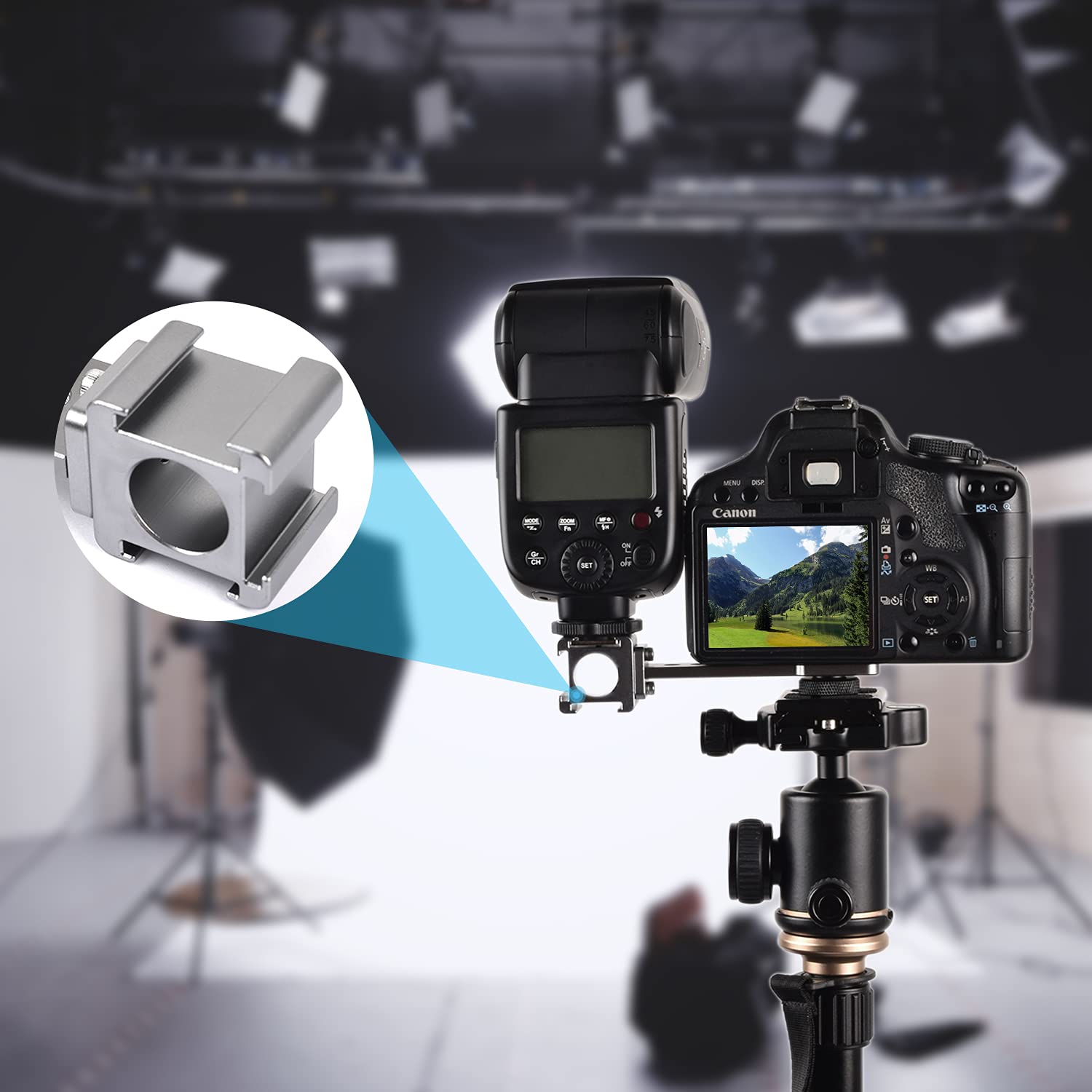 Fotoconic Triple Cold Shoe Extension Bar, Microphone Led Light Camera Bracket Mount for DJI OM4 OSMO Mobile 3, Smooth 4, Hohem iSteady Mobile+, Feiyu, MOZA, DSLR, Gimbal Stabilizer (Sliver)