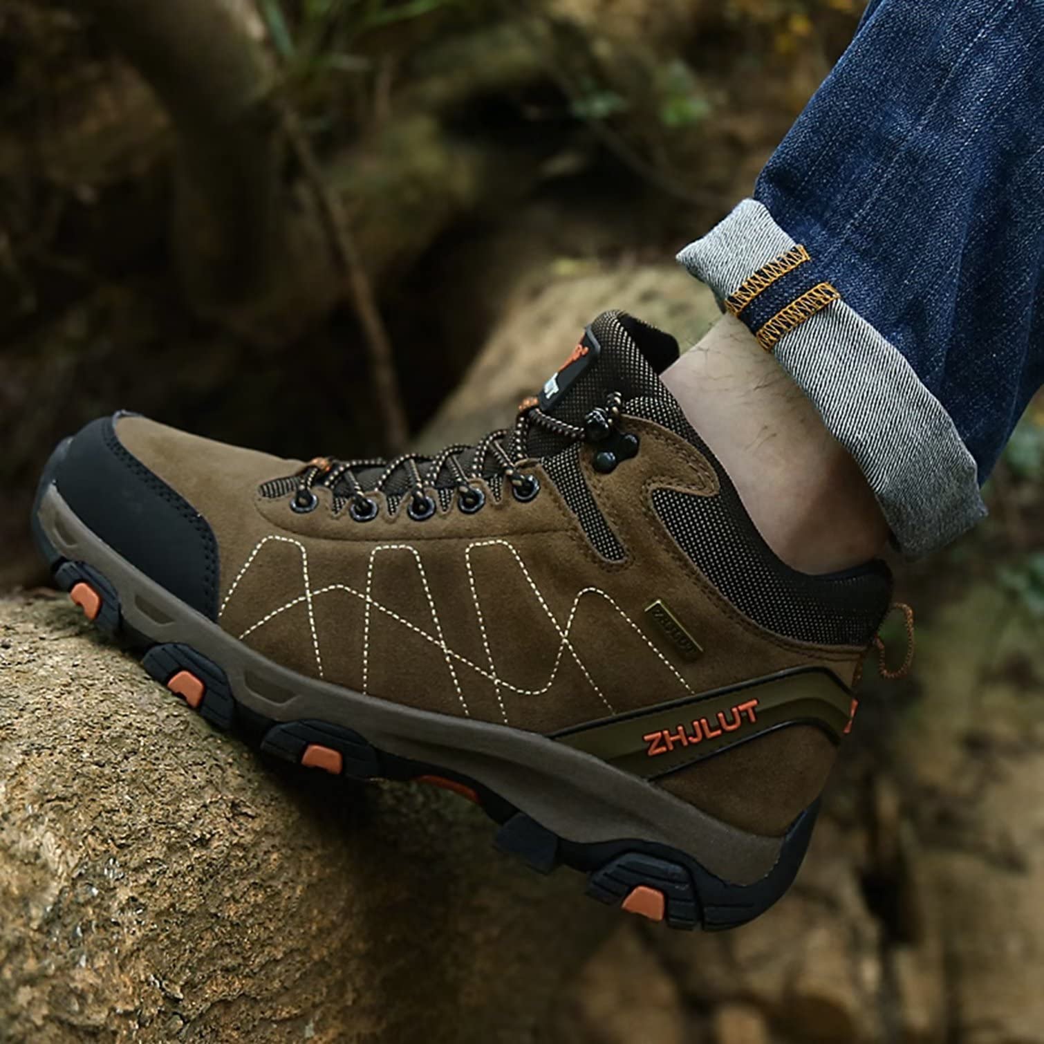HARMOX Women's Men's Hiking Boot Comfortable Hiking Shoes Women Brown