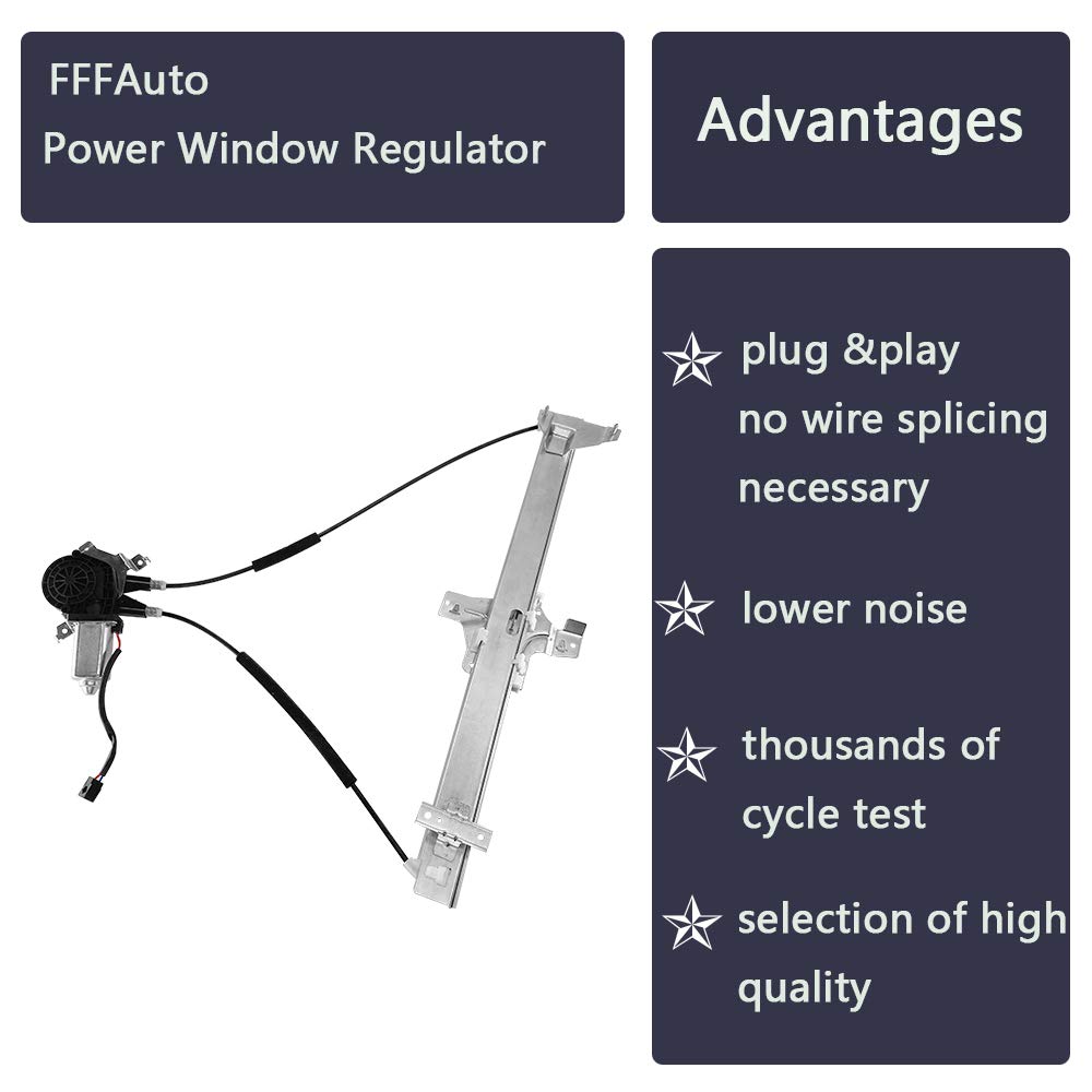 FFFauto 741-586 Front Driver Side Window Regulator Motor fit Ford E150 E250 E350 E550 Club Wagon Econoline Super Duty OEM: 11A125,5073325AA,Direct fit,Easy Install