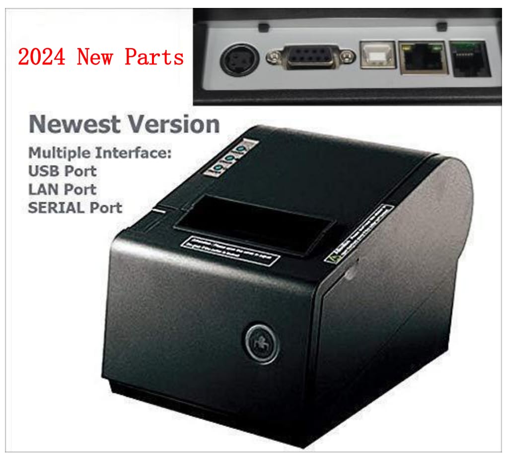 PBM P-822d Thermal POS Receipt Printer, USB, Ethernet, Serial 3-in-1 Printer, cashdrawer Port.AUTO Cut, Supports ESC/POS Star Commands, Compatible with EPSON Star Micronic