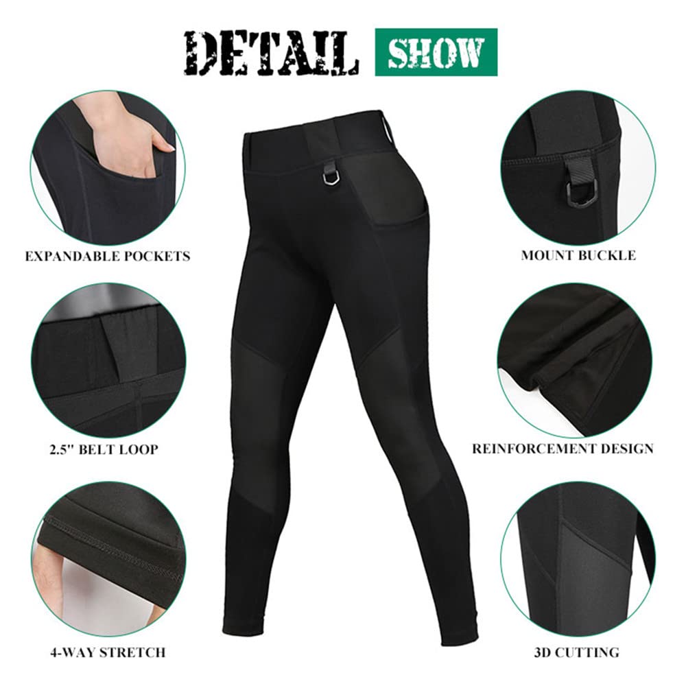 EMERSONGEAR Pink Label Yinhu Women's Tactical Yoga Tights with 2.5 Belt Loops,Legging Pants Athleisure Outfits Daily