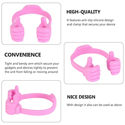 Mipcase Thumbs up Cell Phone Holder Lazy Mobile Phones Stand with Hand Holder Multi-Angle Desktop Tablet Cellphone Thumb Holder for Tablet Smarts Cellphone Travel Pink