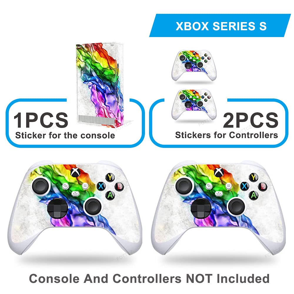 FOTTCZ Vinyl Skin for Xbox Series S Console and Controllers, Sticker Decal Protect Xbox Series S Devices - Rainbow Band