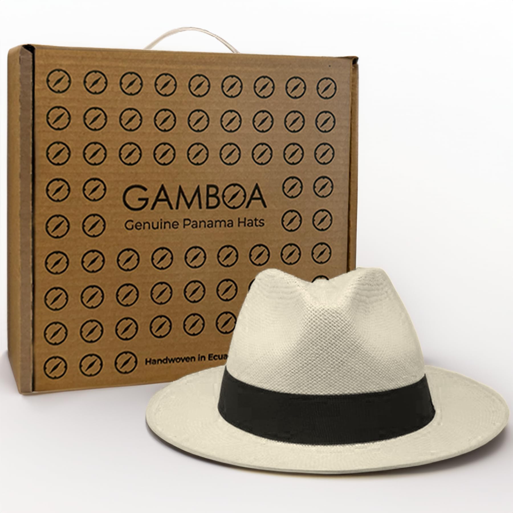 Gamboa Sun Protection UV UPF50+ Panama Hat for Men Original and Handmade Straw Fedora Hat Sombrero de Hombre para Sol Natural