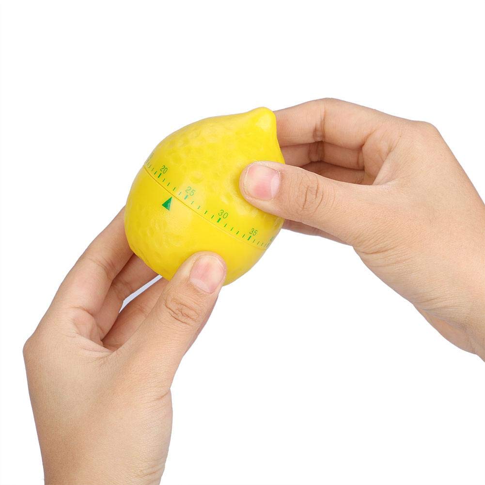 Jadeshay Kitchen Timer, Lemon Shape Mechanical Timer Manual Counters Kitchen Timers for Cooking Timing Tool