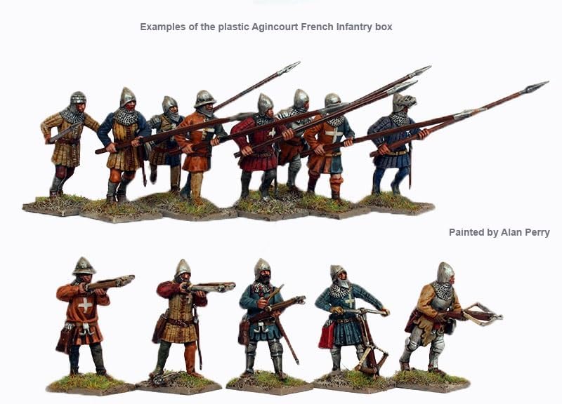 Perry Miniatures - Set AO 50 Agincourt French Infantry 1415-29 Plastic 28mm Toy Soldiers Set