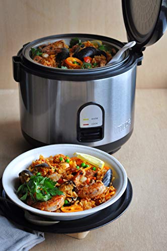 IMUSA USA GAU-00028 Electric Rice Cooker 10-Cup Uncooked Rice (20-Cup Cooked Rice), Stainless Steel