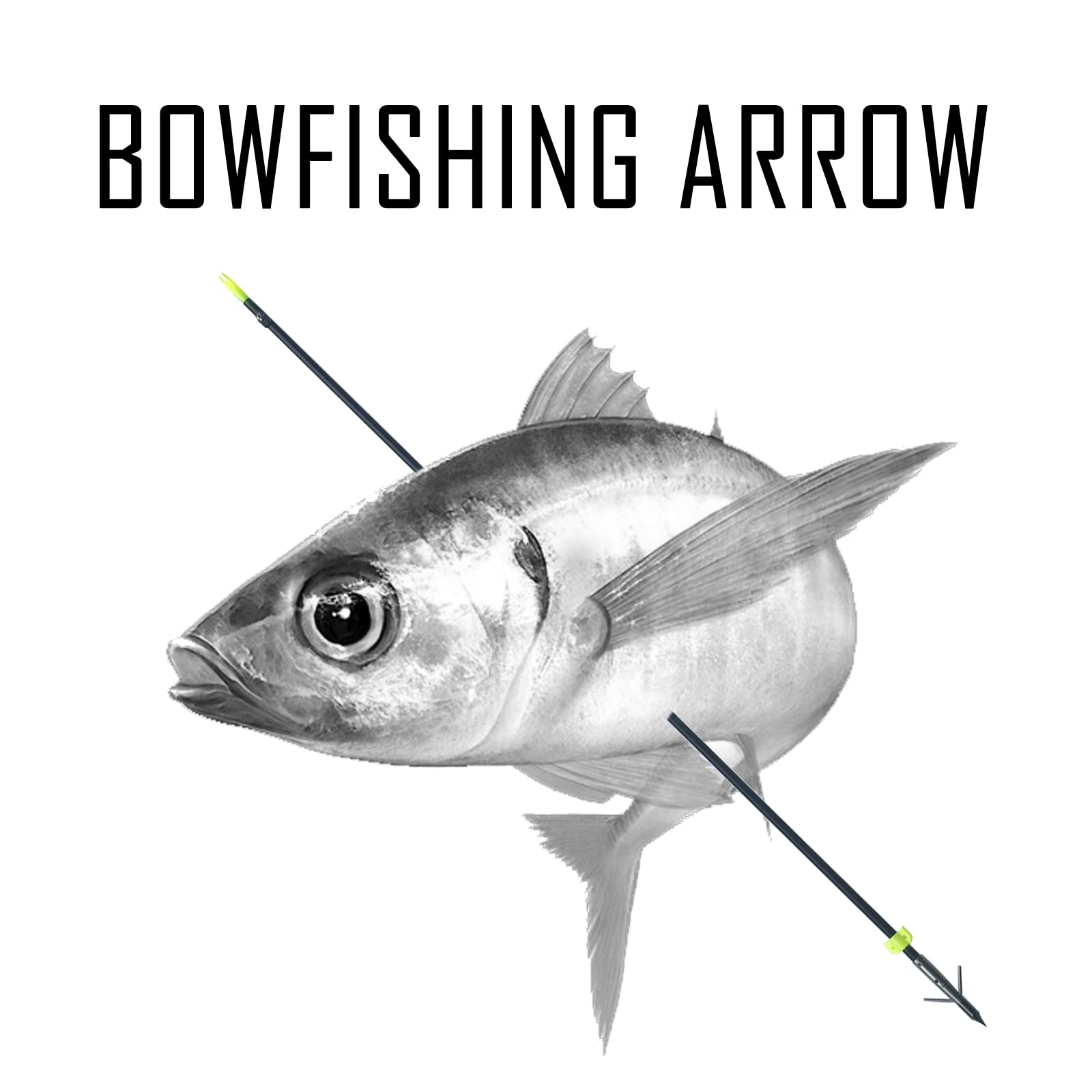 e5e10 Archery Bowfishing Arrows Hunting 34inch Solid Fiberglass Arrows with Broadhead for Compound Bow and Recurve Bow 6pcs (Black)