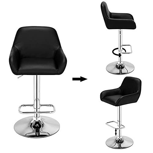 LLAMN Three Colors 2 BJ221 Dustpan Chair Square Foot Bar Stool PU Fabric Bar Stools Spa Tattoo Massage Salon Furniture (Color : Black)