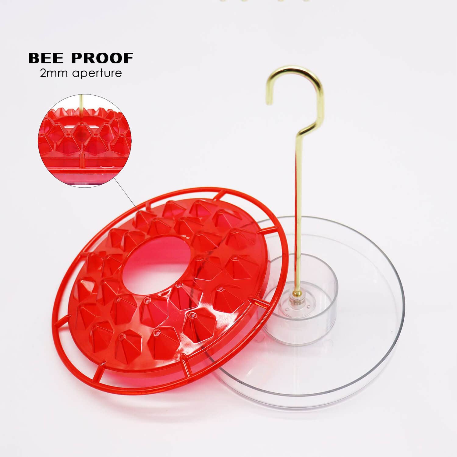 Hummingbird Feeders for Outdoors Hanging - 10 oz, 25 Feeding Ports, Easy to Install, Refill & Clean, Leak-Proof, Plastic Saucer Hummingbird Feeders with Cleaning Brushes