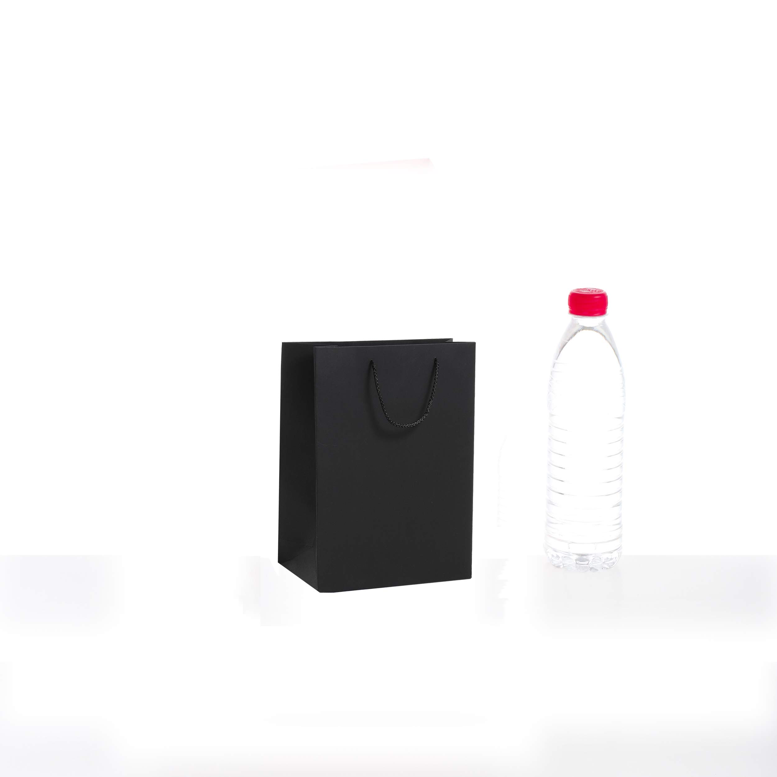 SHIPKEY 10 Pack Small Gift Bags | 6x2.5x8inch Black Gift Bags, Gift Bags for Men, Wedding Gift Bags, Black Paper Bags