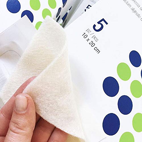Eurosorb 4 x 8 Inches Ulcer Wound Dressing β High Integrity Calcium Alginate Fibers, Sterile Soft and Highly Absorbent Dressing β 5 Pieces