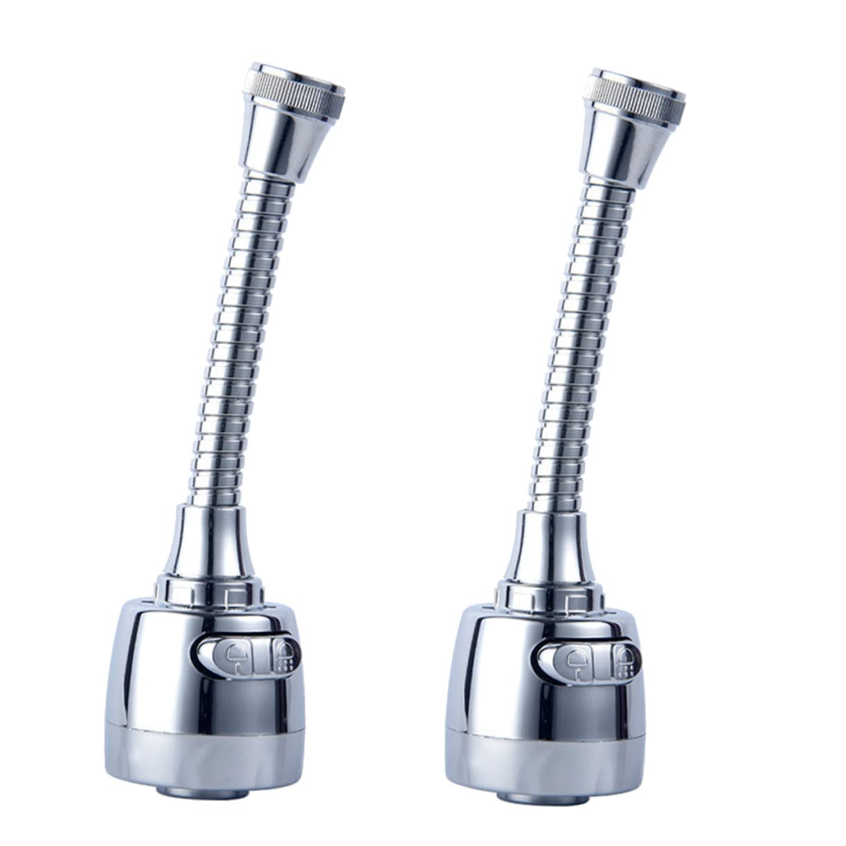 DOITOOL 2pcs Splash Extender Faucet Extension Tubes Faucet Aerator Extender Sink Tap Extender Faucet Head Replacement Swivel Faucet Bubble Sprayer Nozzle Appendix To Rotate Stainless Steel