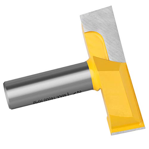 KOWOOD 1/2โ Inch Shank 2-1/4โ (Dia.) Bottom Cleaning Router Bits (Mortising Bit, Spoil Board Surfacing, Slab Flattening Woodworking Milling Cutter) with Carbide Tipped
