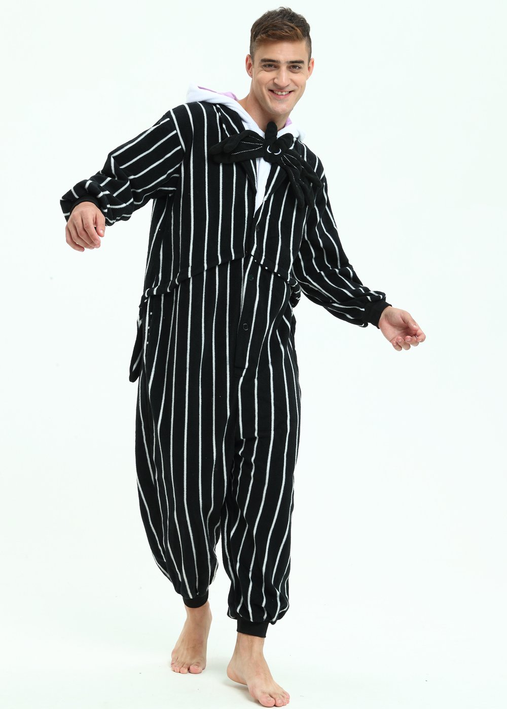 Es Unico Nightmare Before Christmas Jack Skellington Onesie Costume For Adult Men Women (S)