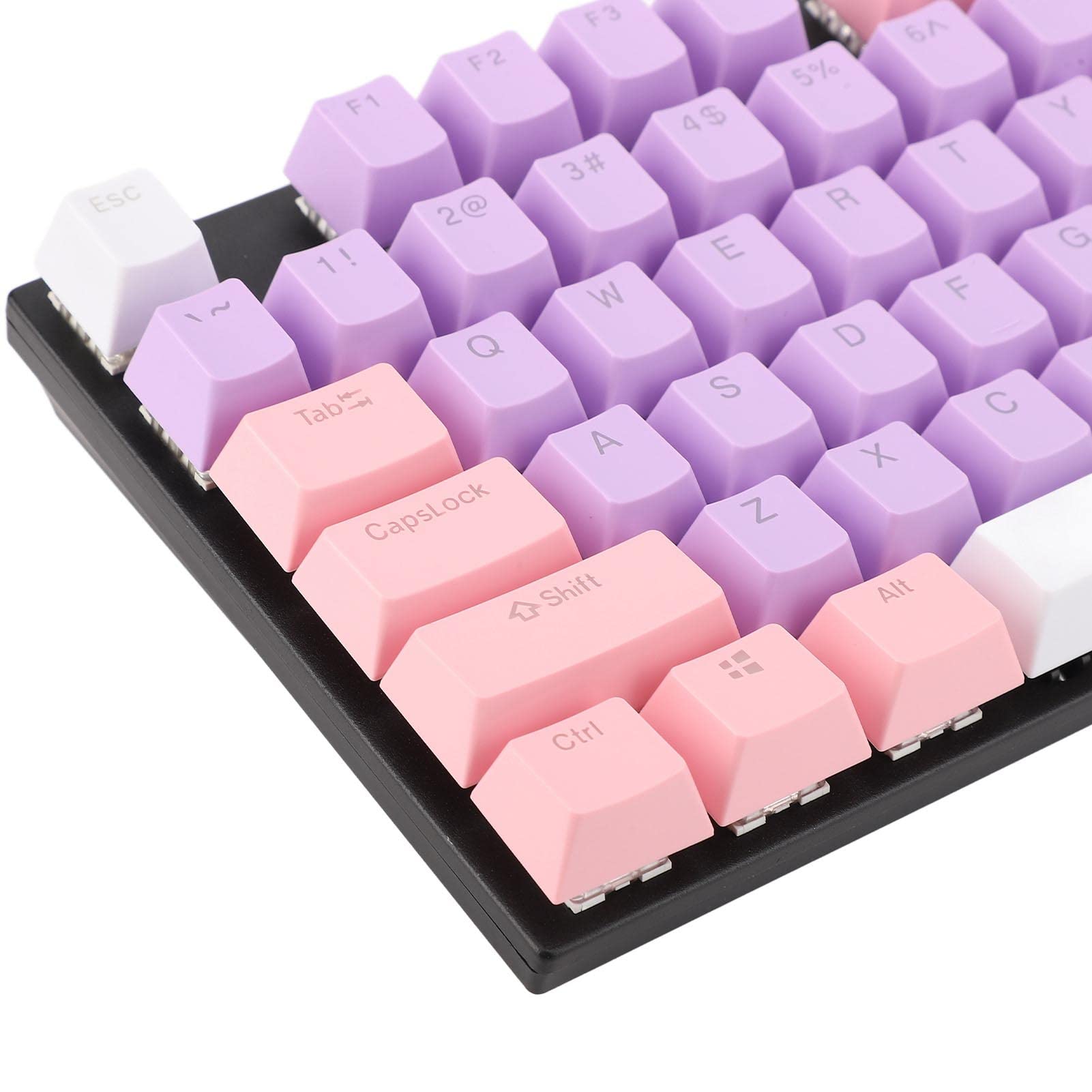 LBEC Mechanical Gaming Keyboard, Gaming Keyboard All Key Conflict Free 26 RGB Lighting Effects Blue Switch Waterproof for PC (Purple Pink White)