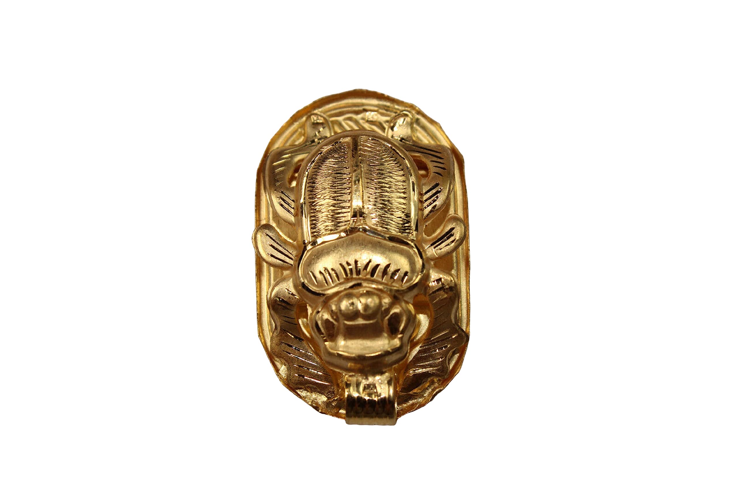 FAMA.store Egyptian jewelry pendant Scarab 18K yellow Gold DOUBLE SIDE Pharaonic 5.25 Gr handmade in egypt