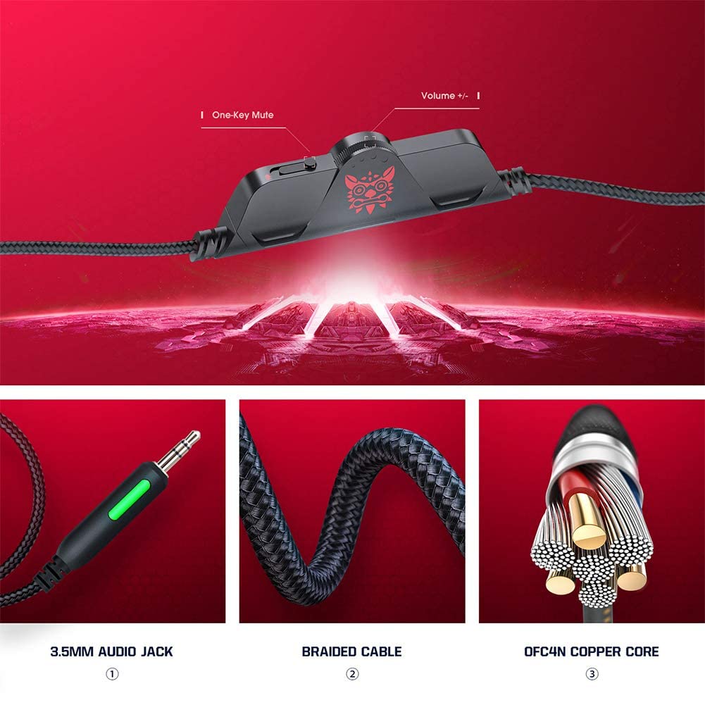 FEIYING Gaming Headset PC Gaming Headphones with Microphone Headset Over-Ear Noise Cancelling (K12R)