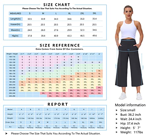THE GYM PEOPLE Bootleg Yoga Capris Pants for Women Tummy Control High Waist Workout Flare Crop Pants with Pockets (Navy Blue, X-Large)