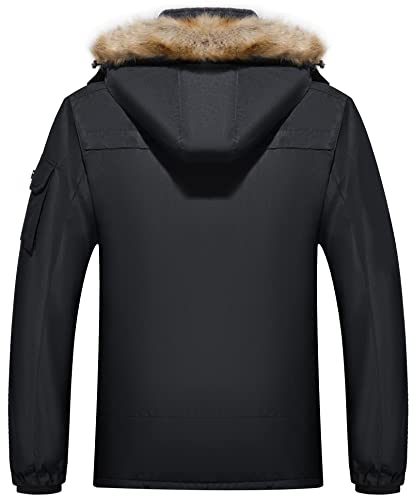 WULFUL Men's Waterproof Ski Jacket Warm Winter Snow Coat Mountain Windbreaker Hooded Raincoat