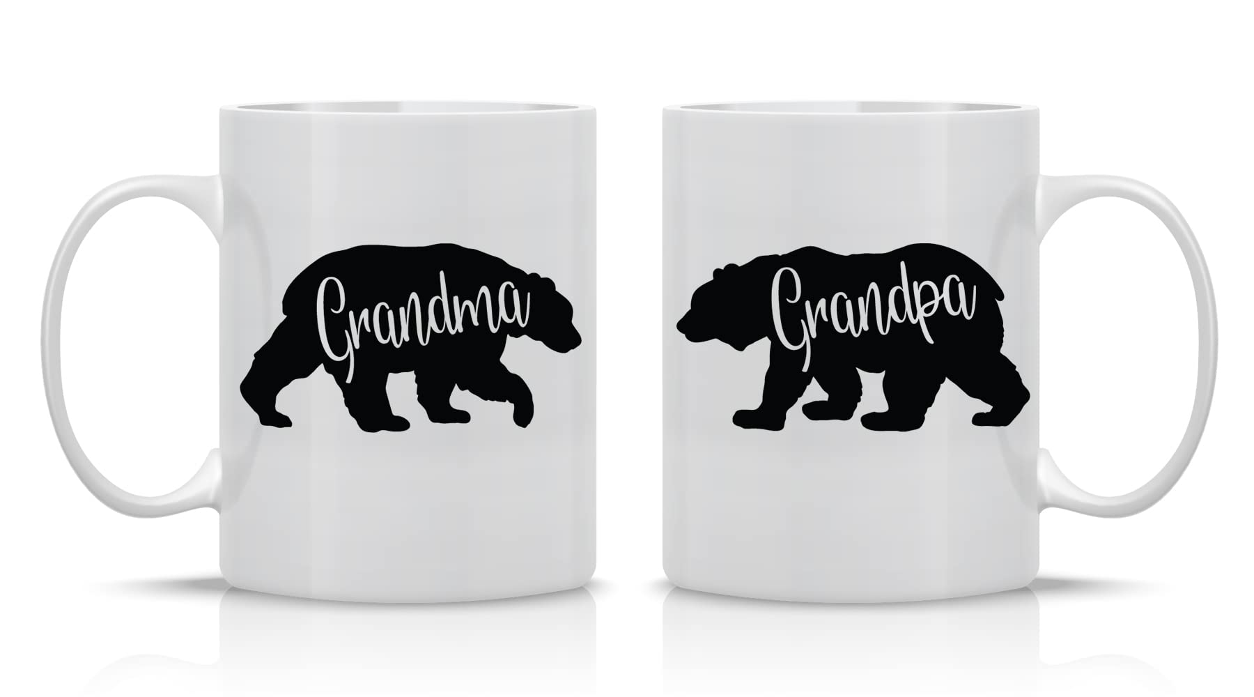 Grandma Bear, Grandpa Bear Mugs - Grandparents Set - 11oz Ceramic Coffee Mug Couples Set - Funny His and Her Gifts - Husband and Wife Or Nana and Papa Christmas Birthday from Grandkids