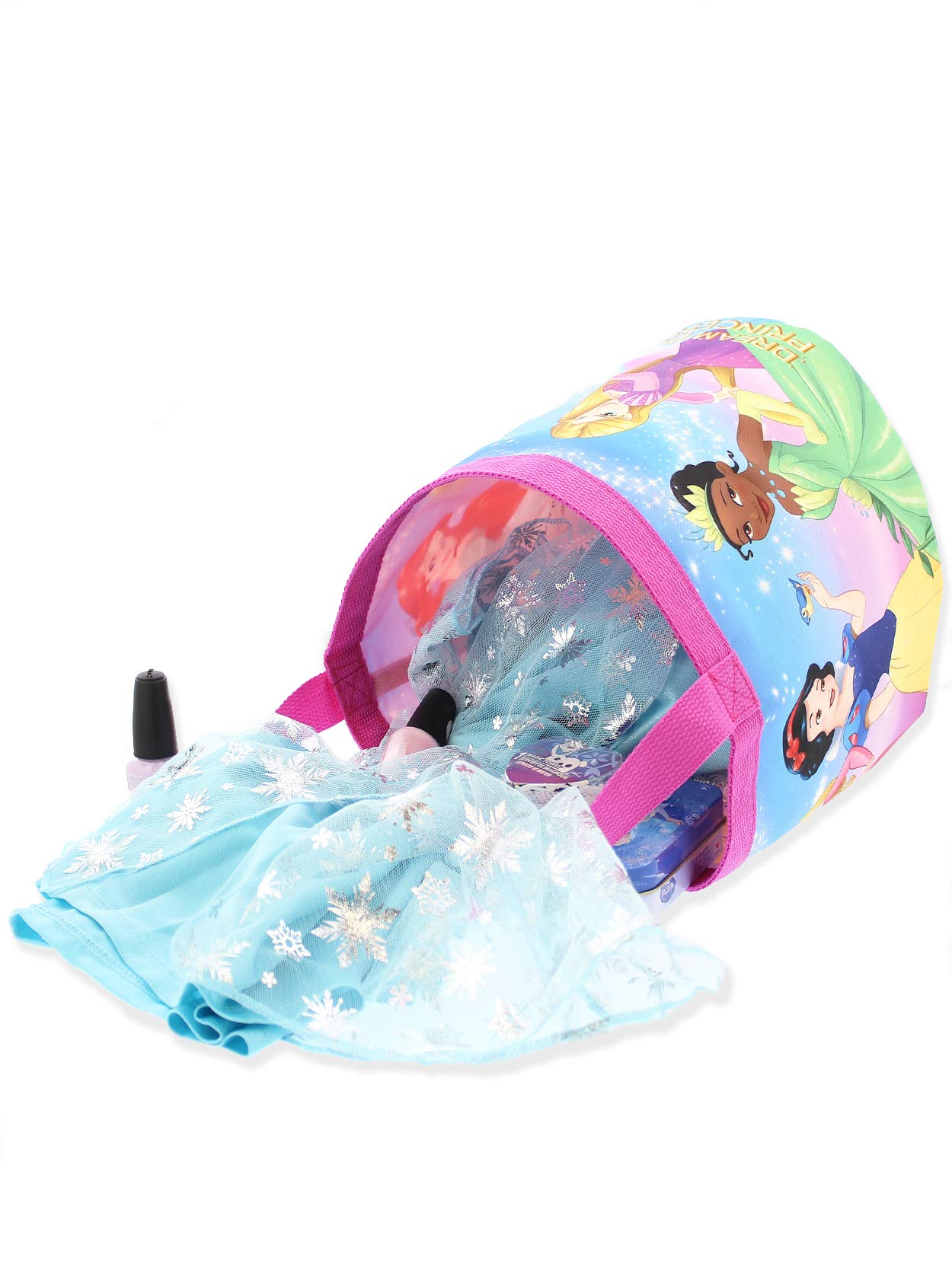 Disney Princess Girls Collapsible Nylon Gift Basket Bucket Tote Bag (One Size, Pink)