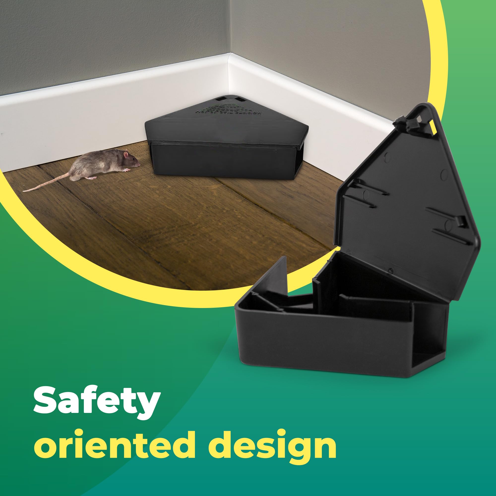 LockBait Pro Mouse Bait Stations | 12-Pack Mouse Bait Box for Outdoor Use | Mouse Bait Stations with Keys for Indoor and Outdoor Use | Large Station | Ucatch