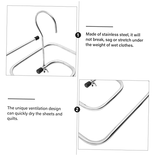 OSALADI Swivel Hanger Metal Clothes Hanger Stainless Steel Hangers Quilt Hanger Laundry Hanger Spiral Quick-Drying Rack Towel Drying Rack Quilt Hanger Quilt Square Hanger 2pcs