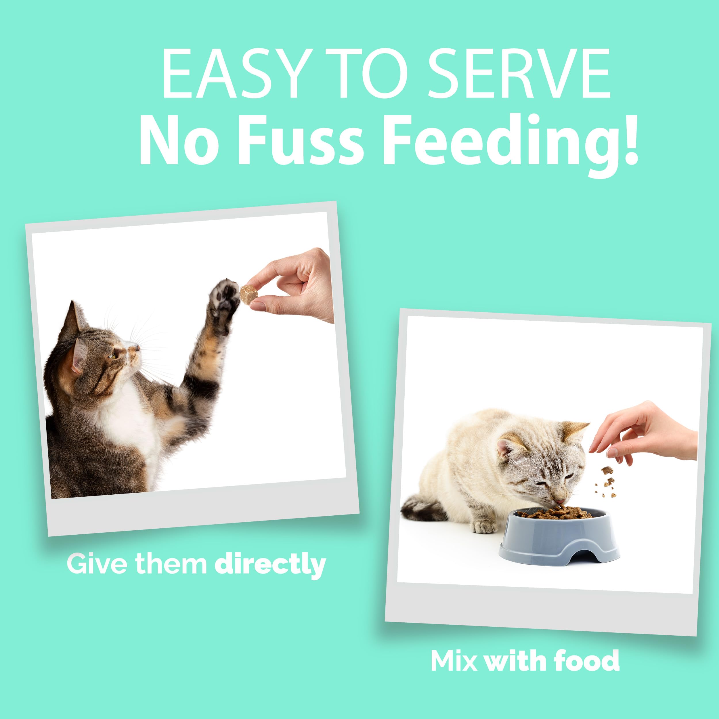 Pet Chef Meow Bites: Premium Probiotic Cat Treats - Fortify Health with Feline-Specific Probiotics, Stop Cat Diarrhea-Proviable Fera Fortiflora Blend. Helps All Cats wtih Better Digestion at Any Age!