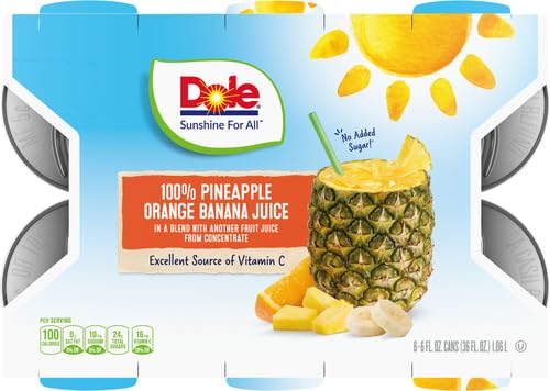 Dole, 100% Pineapple Orange Banana Juice, 6 Oz, 6 Ct