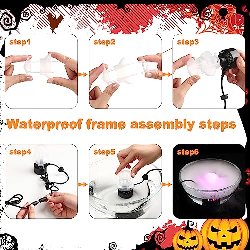 Lallisa 33'' x 27'' Halloween Jumbo Inflatable Cauldron with Mist Maker Fogger Witch Pot Large Drink Cooler Beverage Holder Giant Inflatable Pot Candy Kettle Cooler Container for Party Decoration