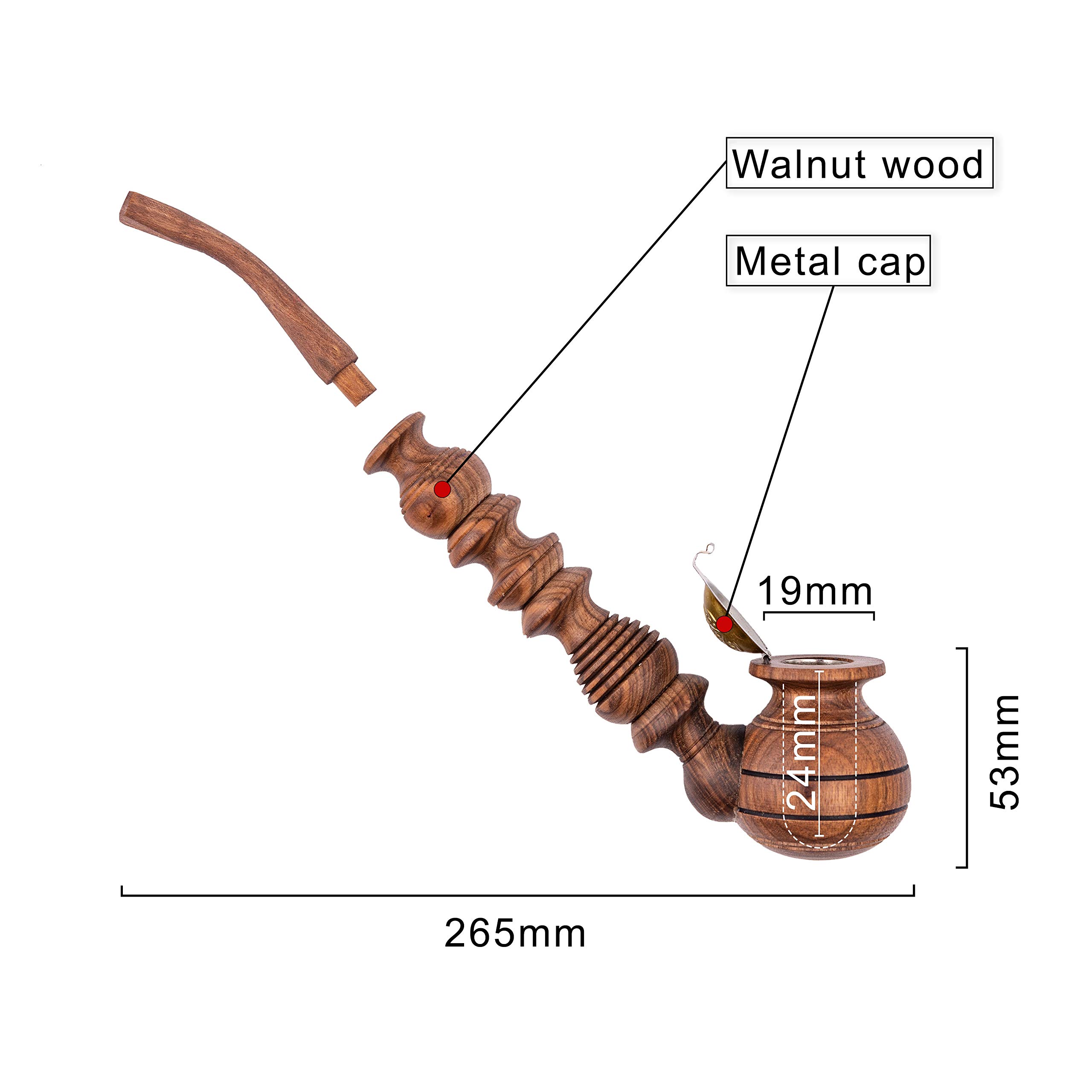 Dr. Watson - Handmade Wooden Tobacco Pipes, Churchwarden Shape, Set of 2